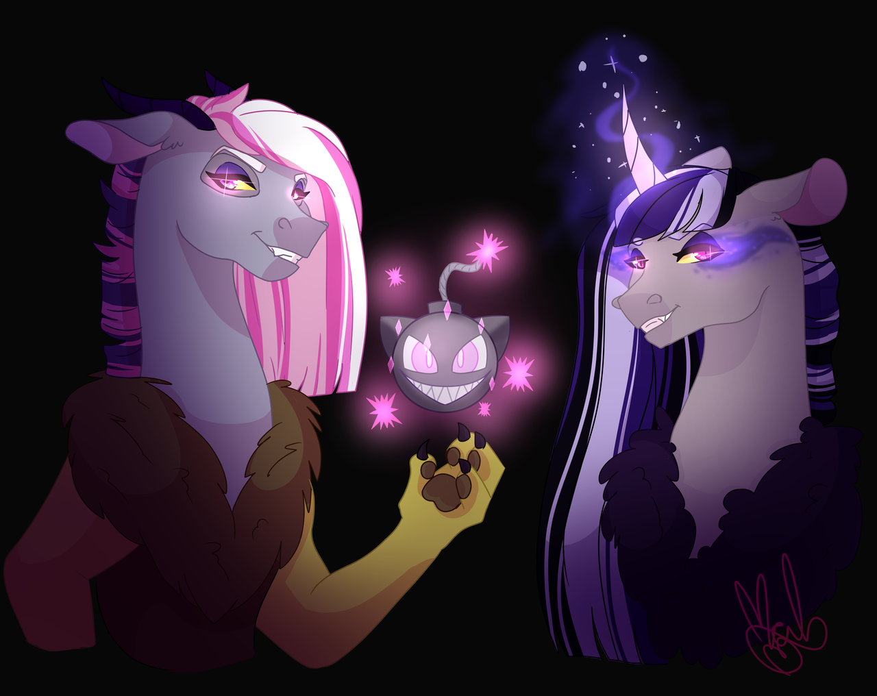 #1897895 - safe, artist:mah521, oc, oc:black magic, oc:pandora ...