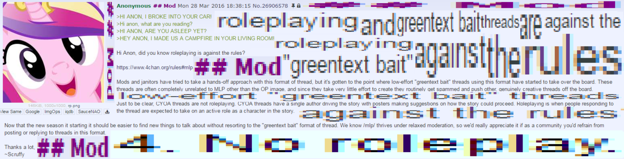 #1902920 - safe, princess cadance, pony, /mlp/, 4chan, 4chan screencap ...