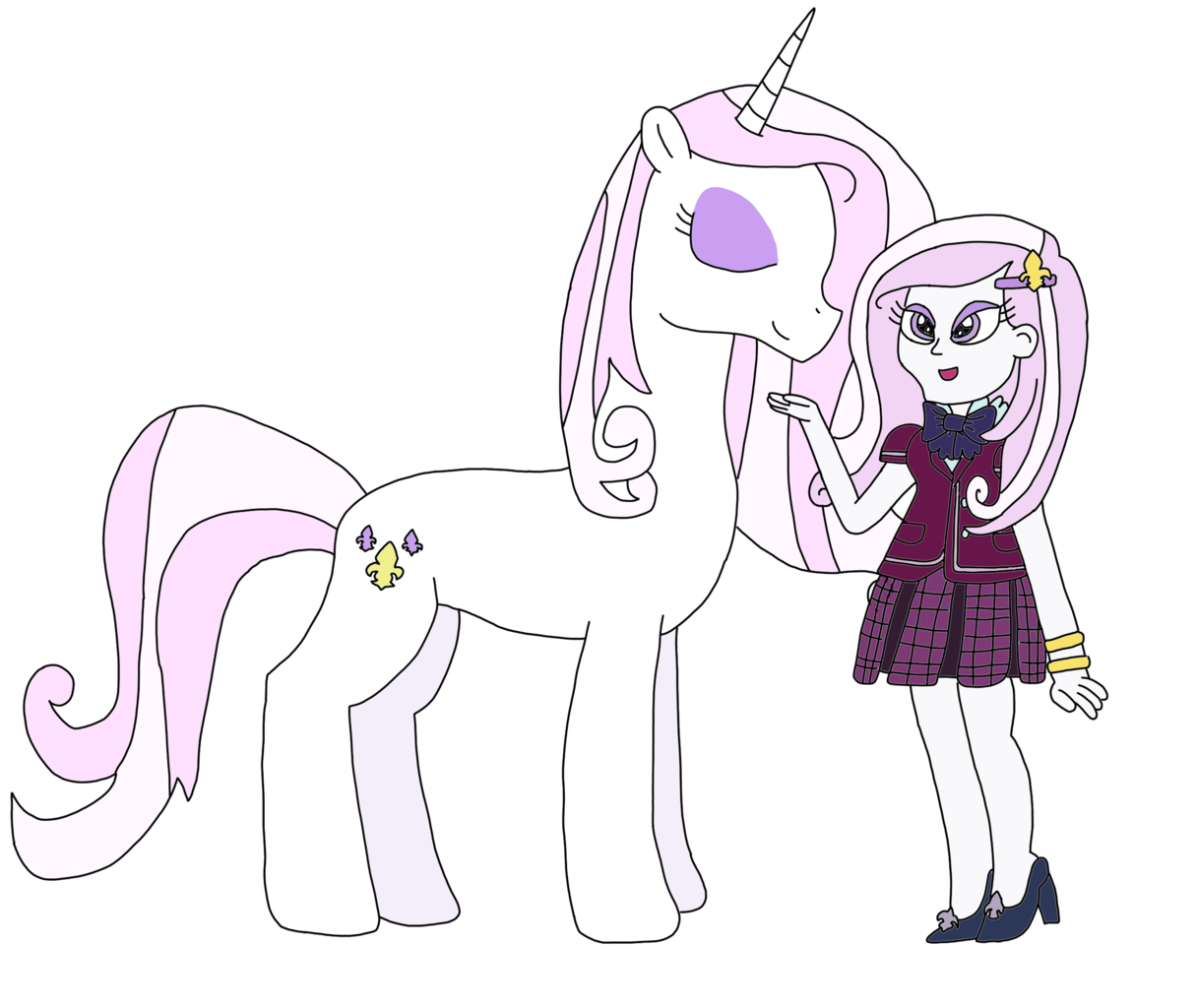 #1654447 - safe, artist:supahdonarudo, fleur-de-lis, human, pony ...