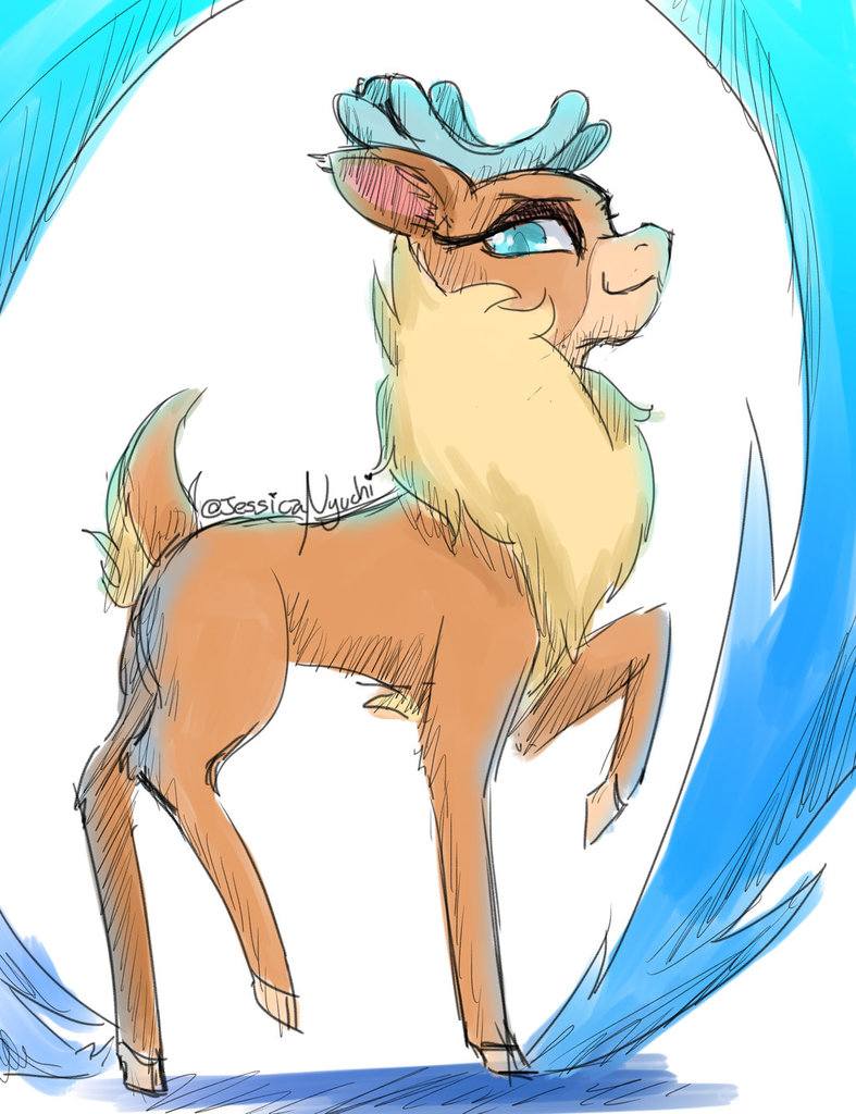 #1655713 - safe, artist:jessicanyuchi, velvet (tfh), deer, reindeer ...