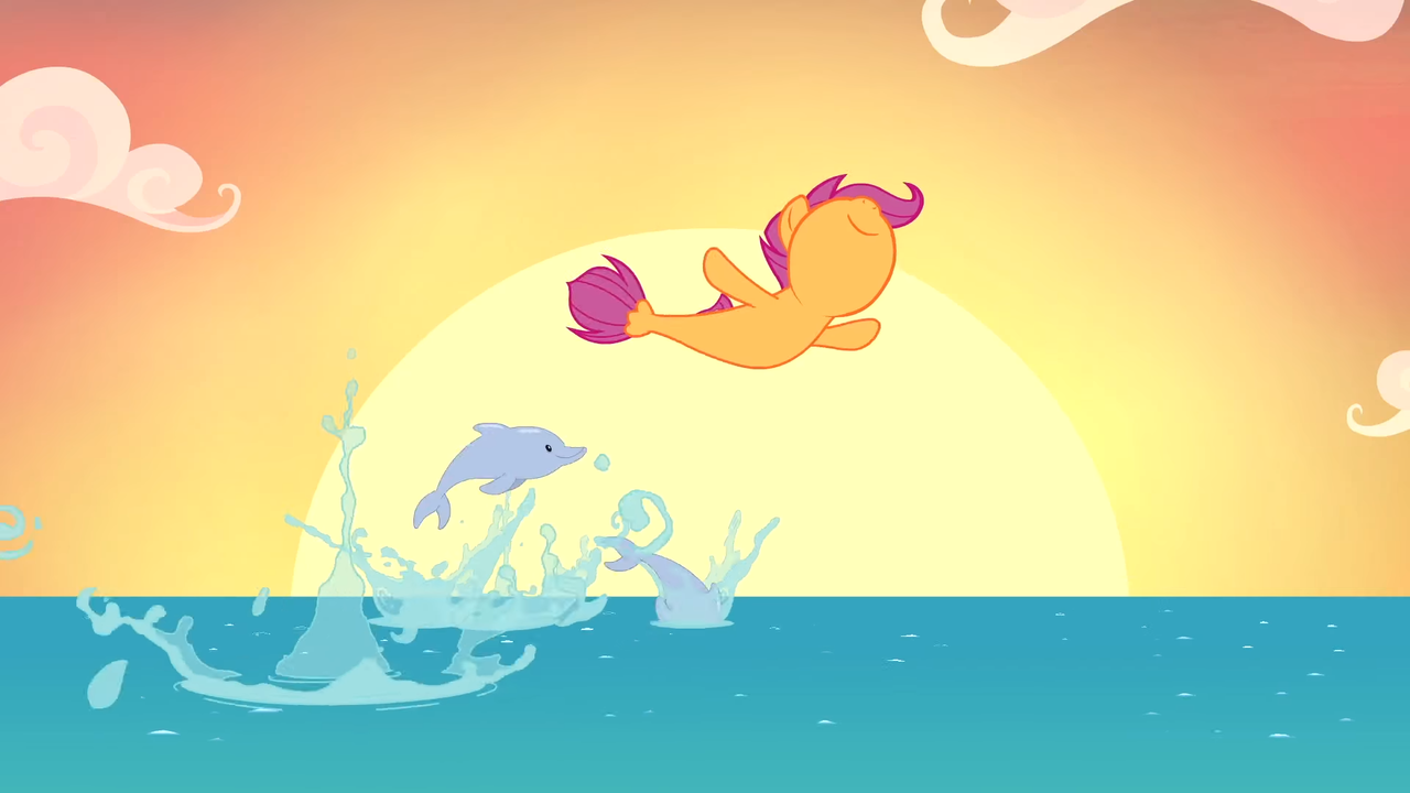 #1658376 - safe, screencap, scootaloo, dolphin, seapony (g4), g4, my little pony: friendship is ...