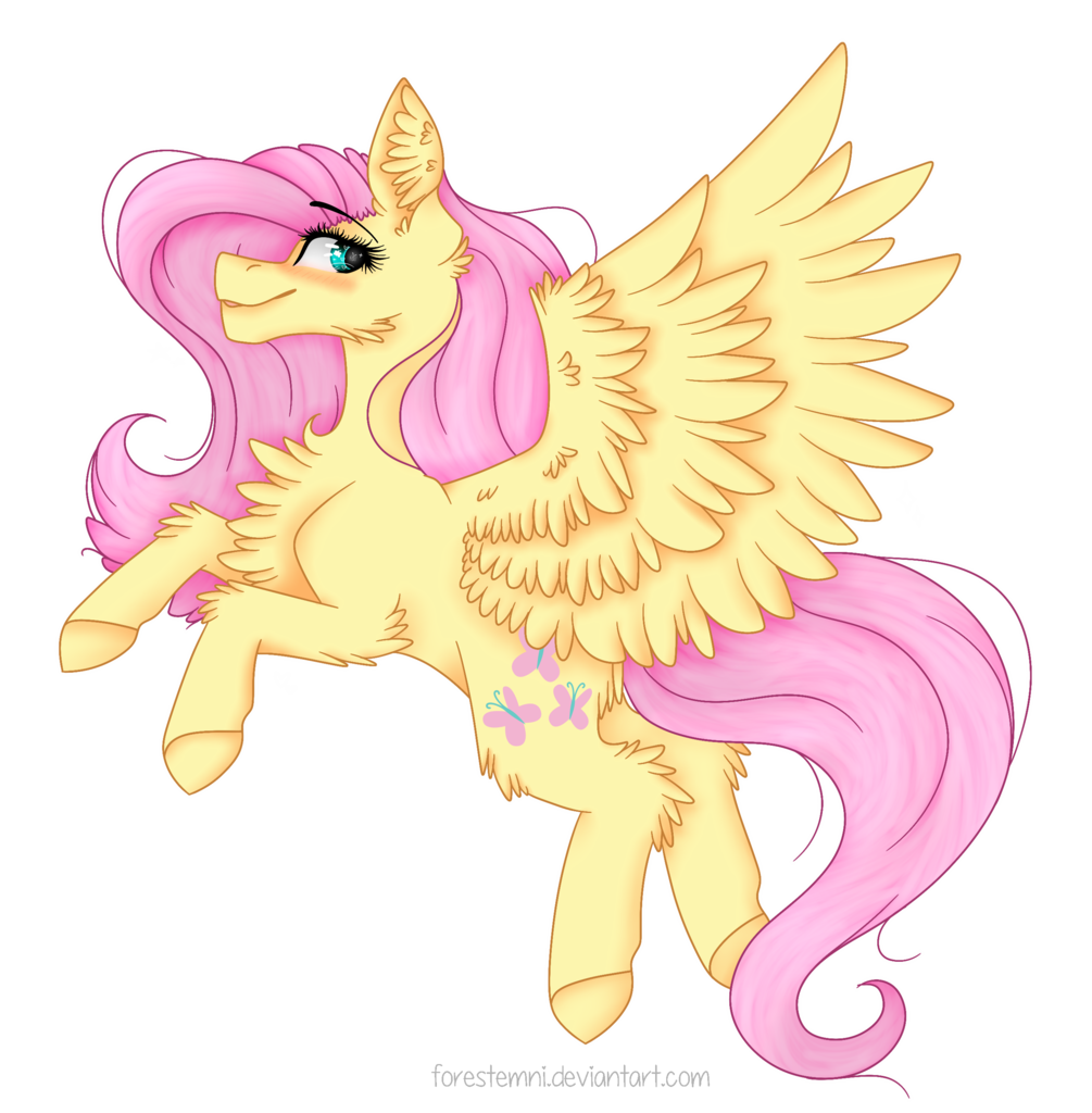 #1658482 - safe, artist:forestemni, fluttershy, pony, chest fluff ...
