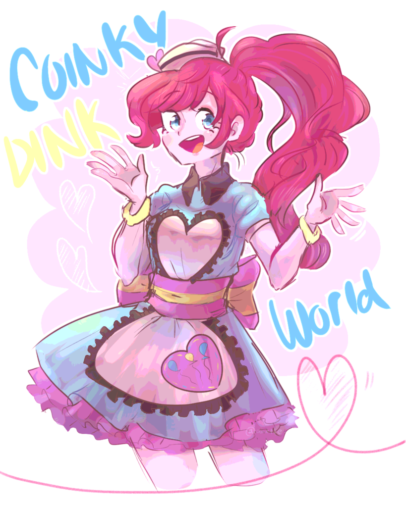 #1660187 - safe, artist:odiiette, pinkie pie, coinky-dink world ...