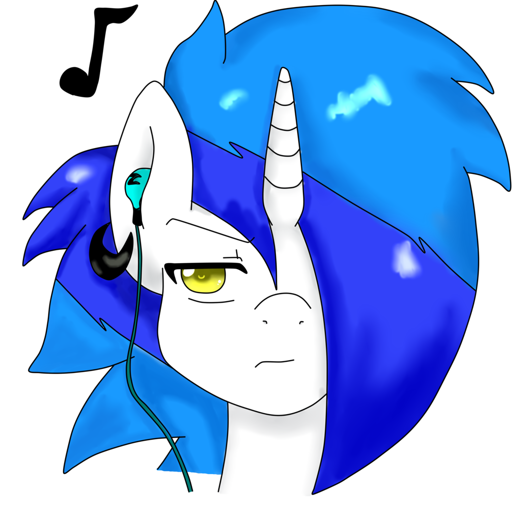 #1660319 - safe, oc, oc:zerox, unicorn, blue hair, headphones, pending ...