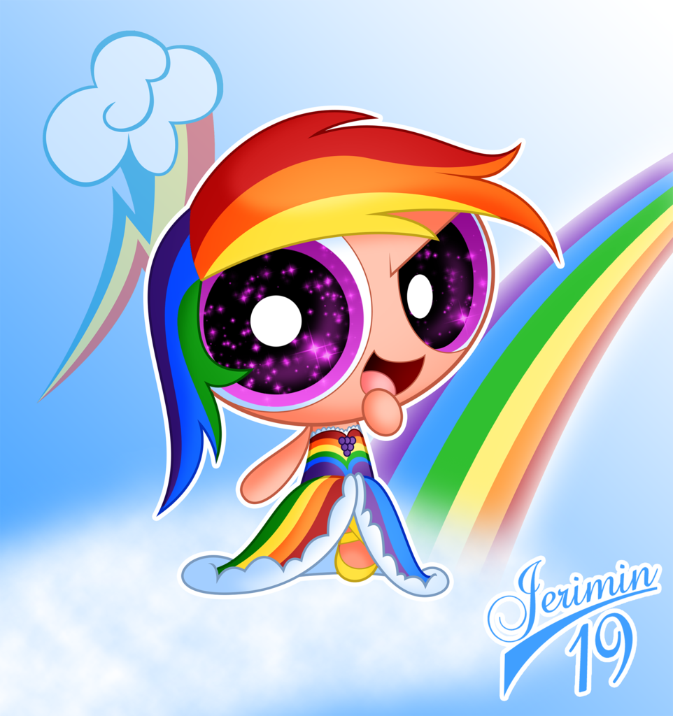 #1665815 - safe, artist:jerimin19, rainbow dash, female, powerpuffified ...