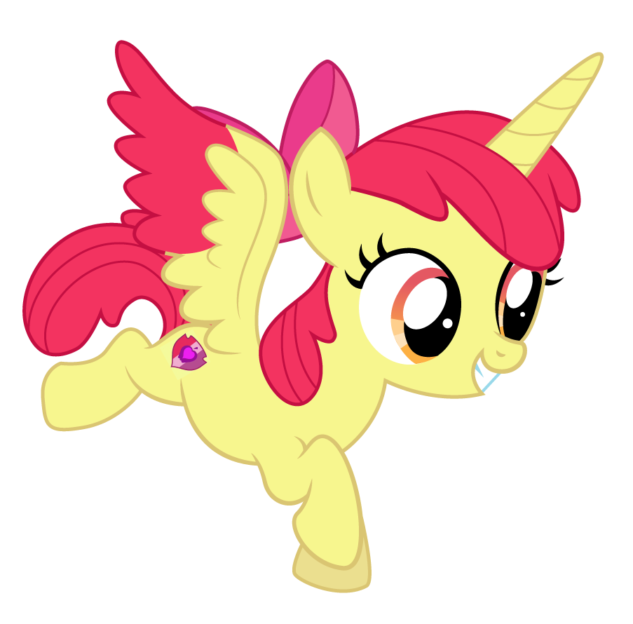 #1668109 - safe, artist:dragonchaser123, apple bloom, alicorn, pony, g4 ...