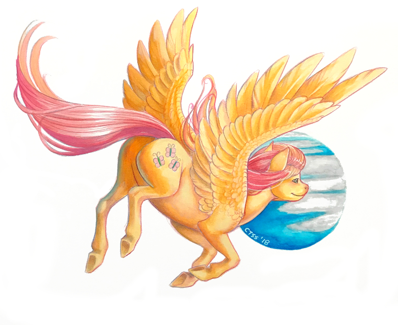 #1647087 - safe, artist:chasingthesilverstag, fluttershy, horse ...