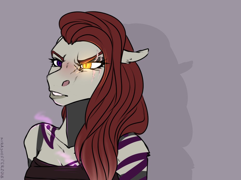 #1680508 - safe, artist:dementra369, oc, oc only, anthro, eye scar ...