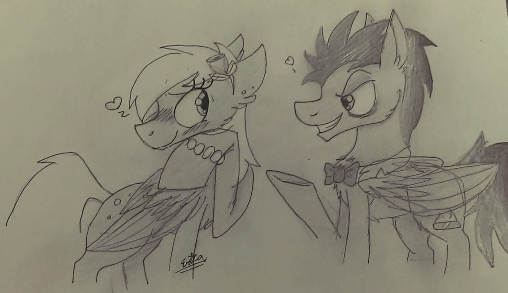 #1681552 - safe, artist:jinxedwolfxd, derpy hooves, doctor whooves ...