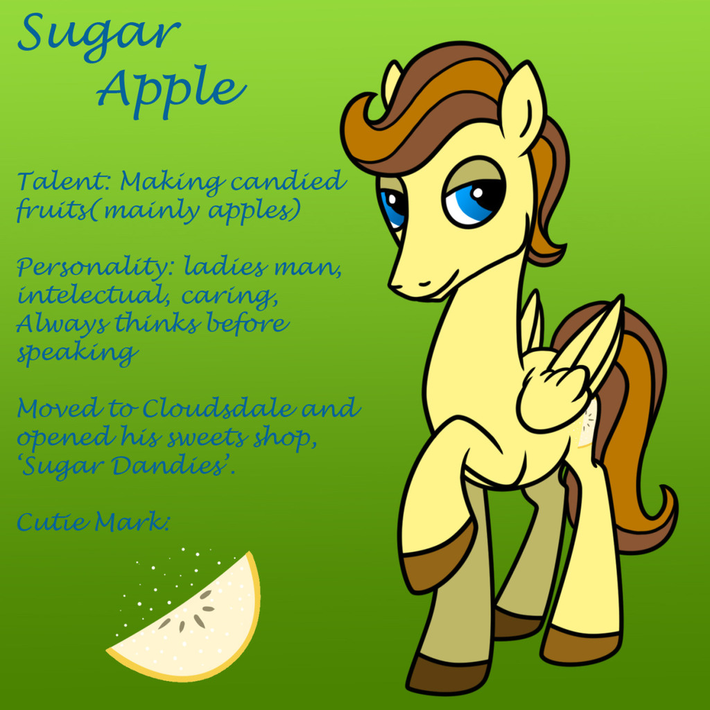 #1682339 - safe, artist:pampoke, oc, oc only, oc:sugar apple, pegasus ...