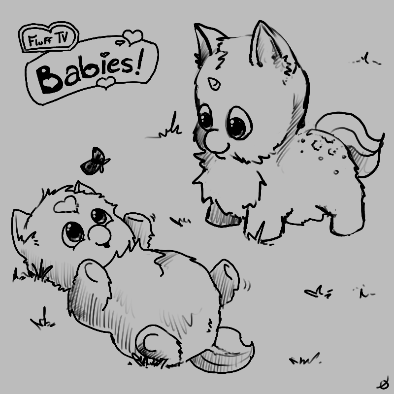 #1684600 - safe, artist:fiddwe, butterfly, fluffy pony, baby, cute ...