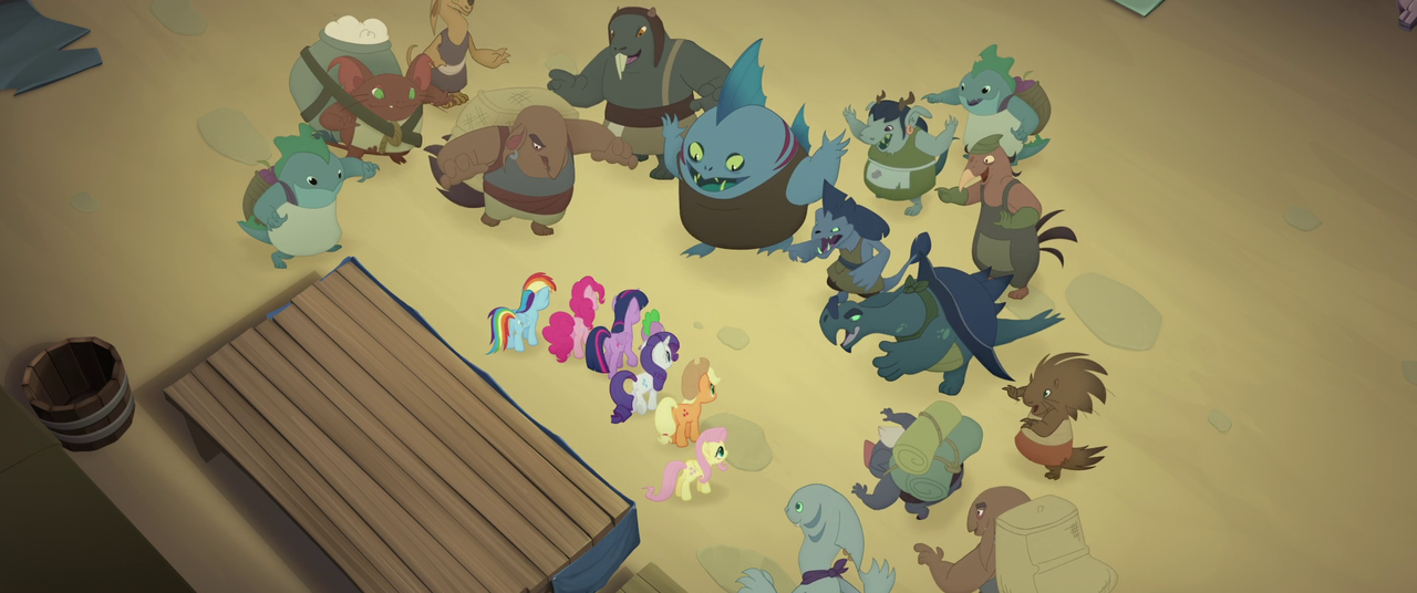 #1684829 - safe, screencap, applejack, fluttershy, louise, mori, pinkie ...