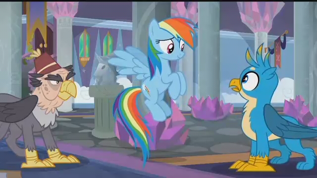 #1685958 - safe, screencap, gallus, grampa gruff, rainbow dash, griffon ...