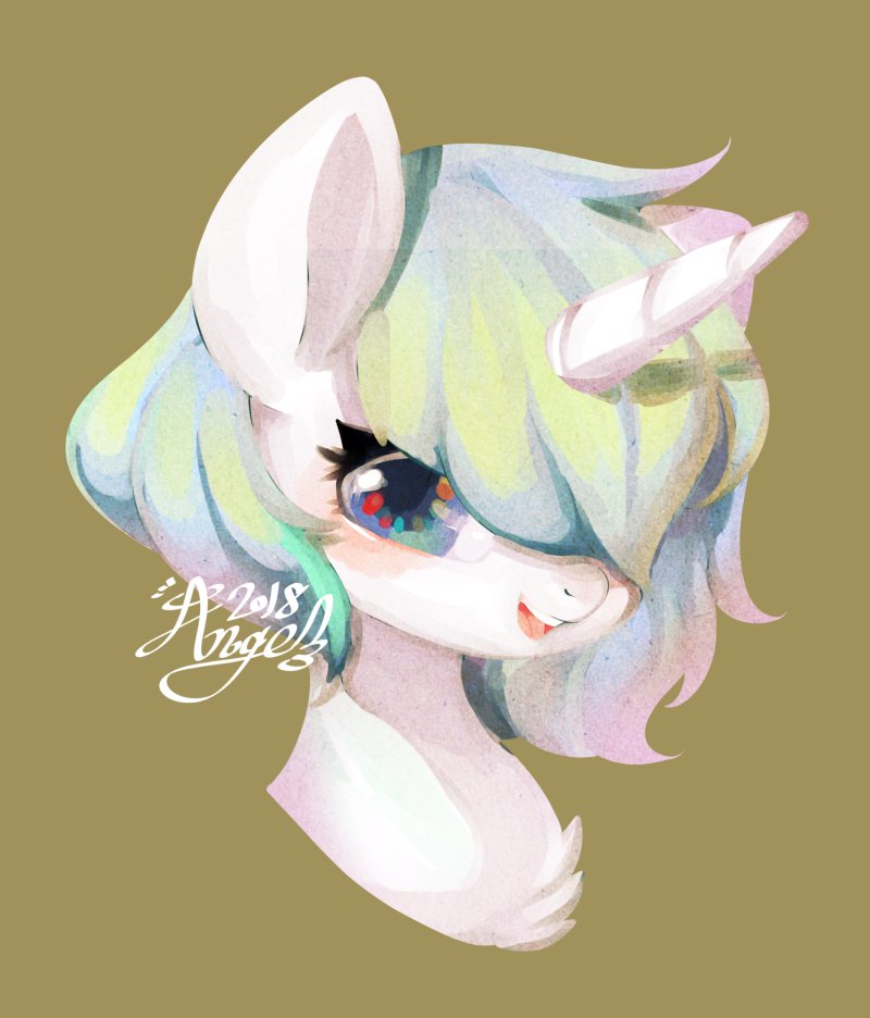 #1688495 - safe, artist:snow angel, pony, unicorn, bust, female ...