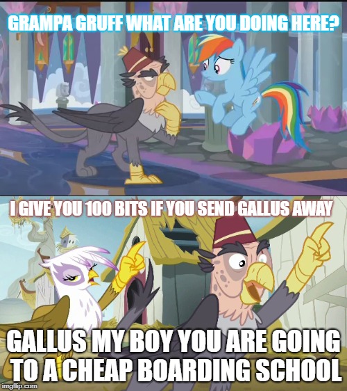 #1689967 - safe, edit, screencap, gallus, gilda, grampa gruff, rainbow ...