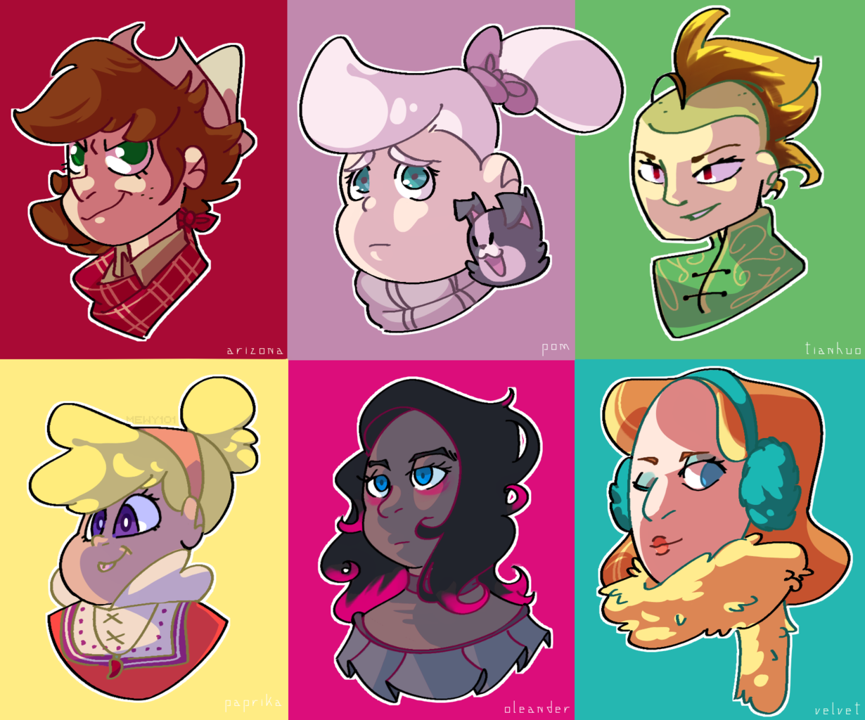 #1690910 - safe, artist:mewy101, arizona (tfh), oleander (tfh), paprika ...