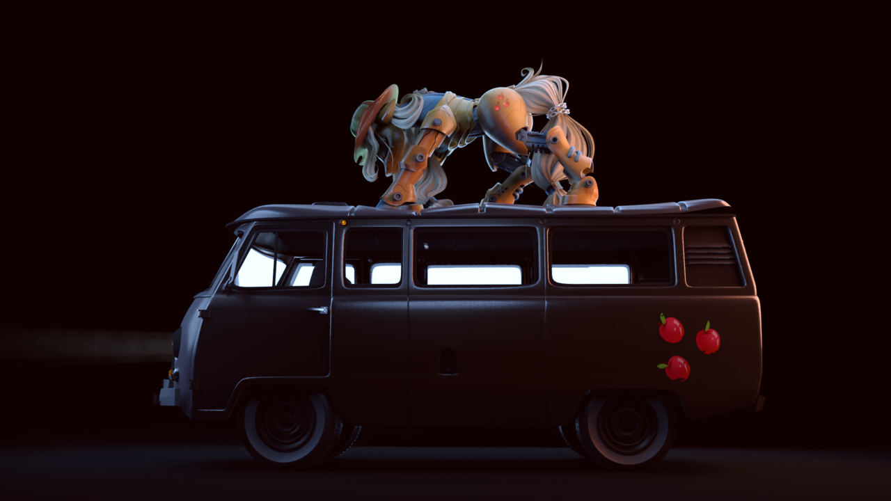 #1692553 - safe, artist:v747, applejack, pony, robot, robot pony, g4 ...