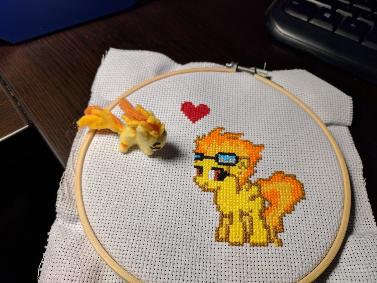 #1692801 - safe, artist:tinyequine, spitfire, cross stitch, irl, photo ...