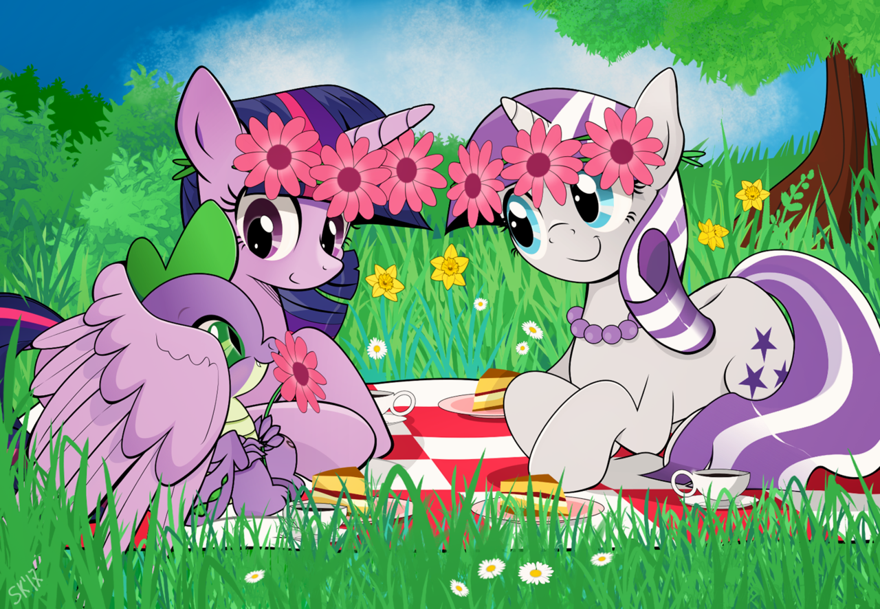 #1694097 - safe, artist:dsana, spike, twilight sparkle, twilight velvet ...