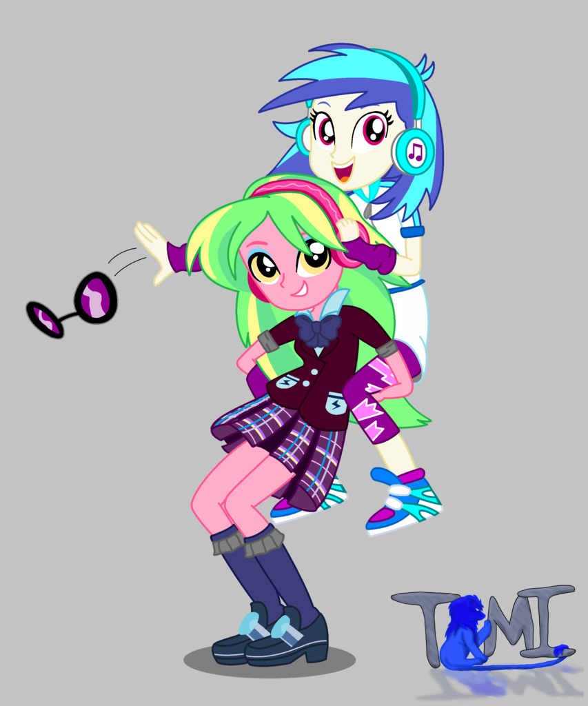 #1670222 - safe, artist:tommychipmunk, dj pon-3, lemon zest, vinyl ...