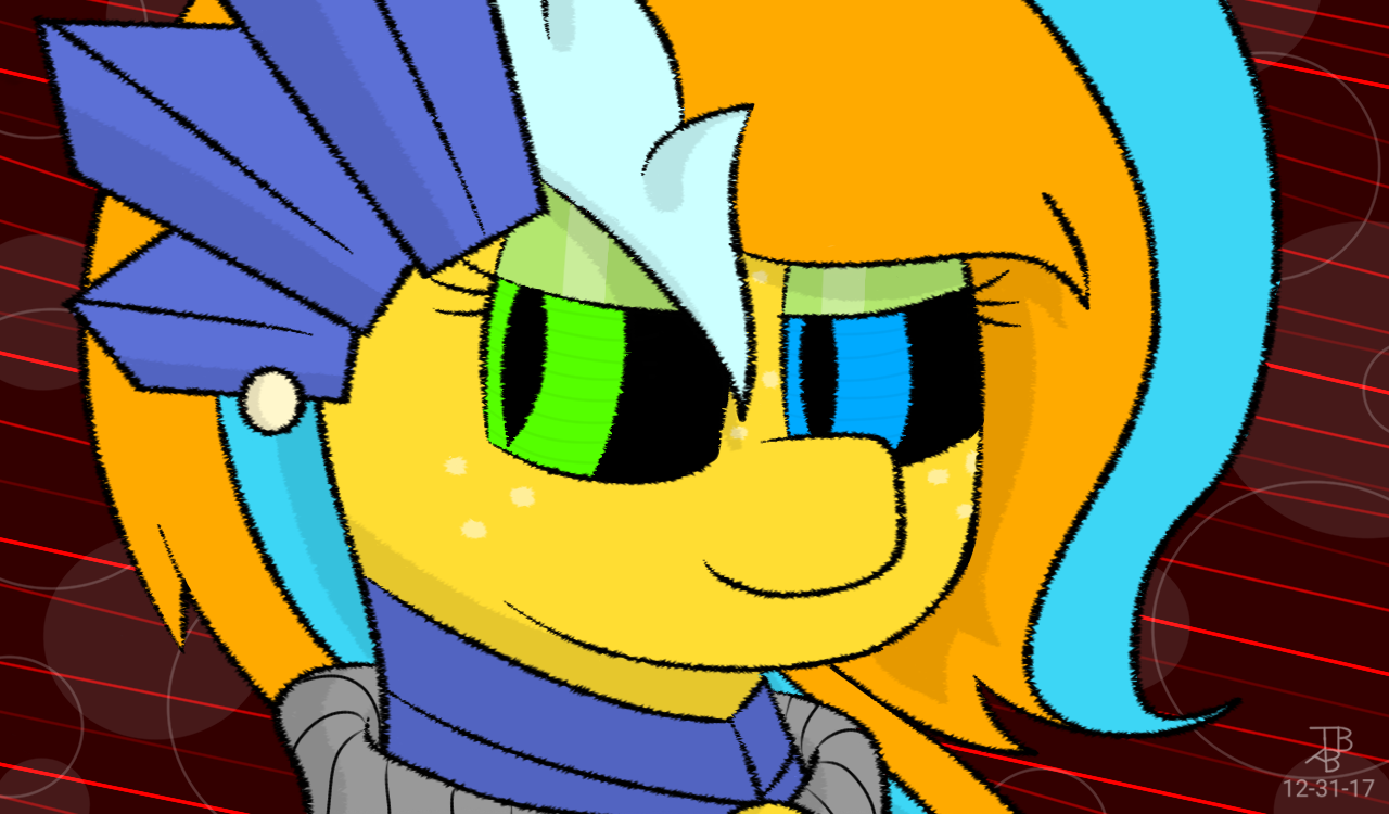 #1696112 - safe, artist:thebadbadger, oc, oc:dum1, pony, robot, robot ...