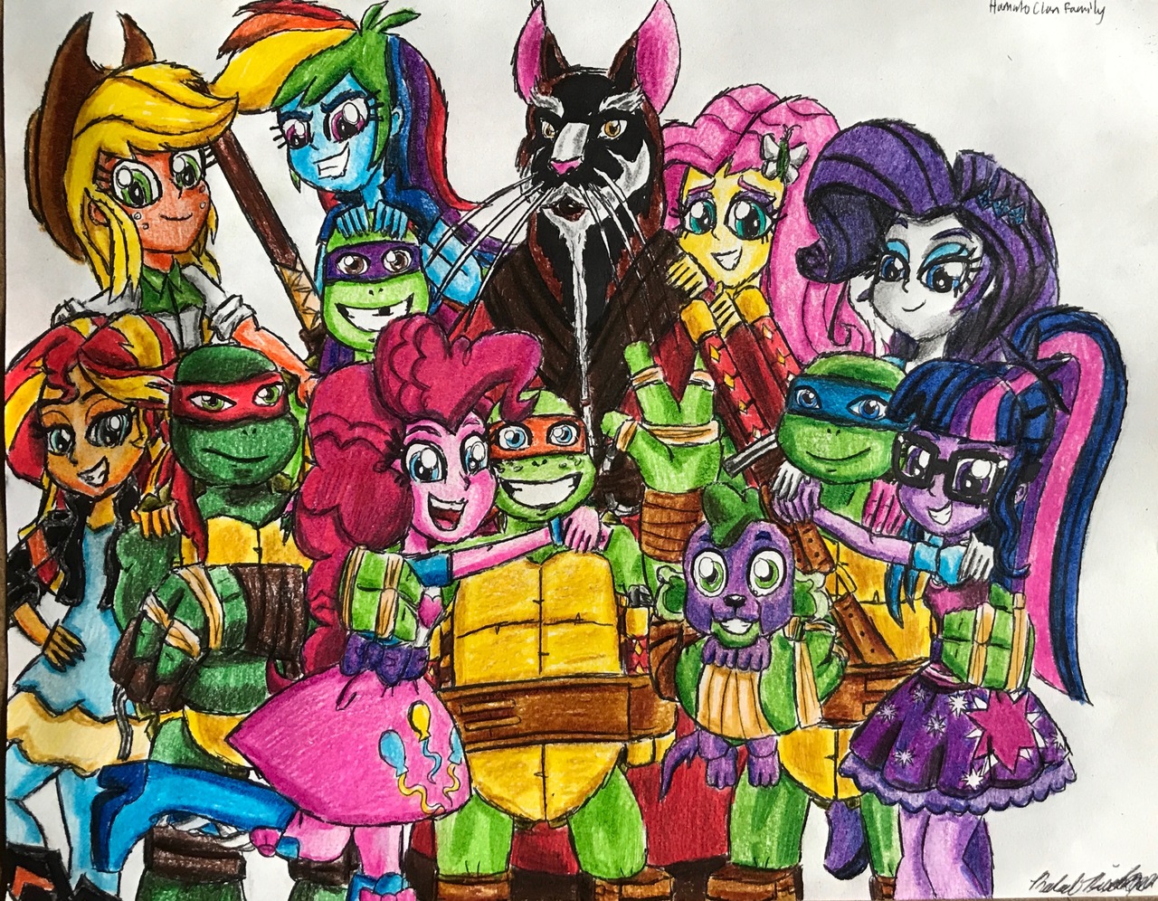 #1707169 - safe, artist:bozzerkazooers, applejack, fluttershy, pinkie ...