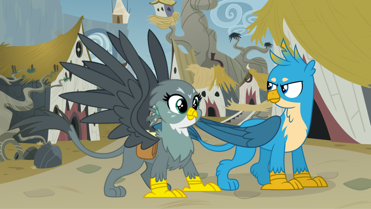 #1707554 - safe, artist:3d4d, gabby, gallus, griffon, g4, female, male ...