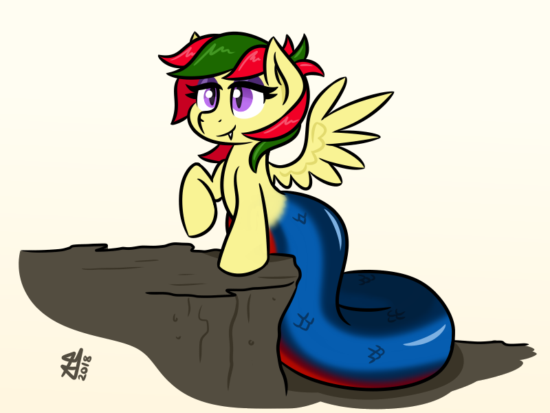 #1708144 - safe, artist:glimglam, oc, oc only, oc:attraction, lamia, original species, snake ...