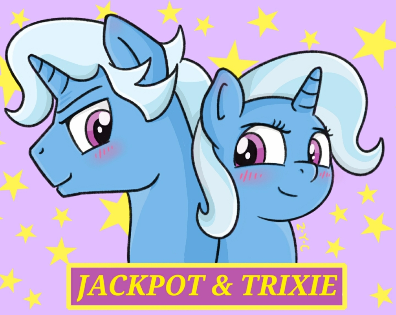 #1709451 - safe, artist:z-y-c, jack pot, trixie, pony, unicorn, g4 ...