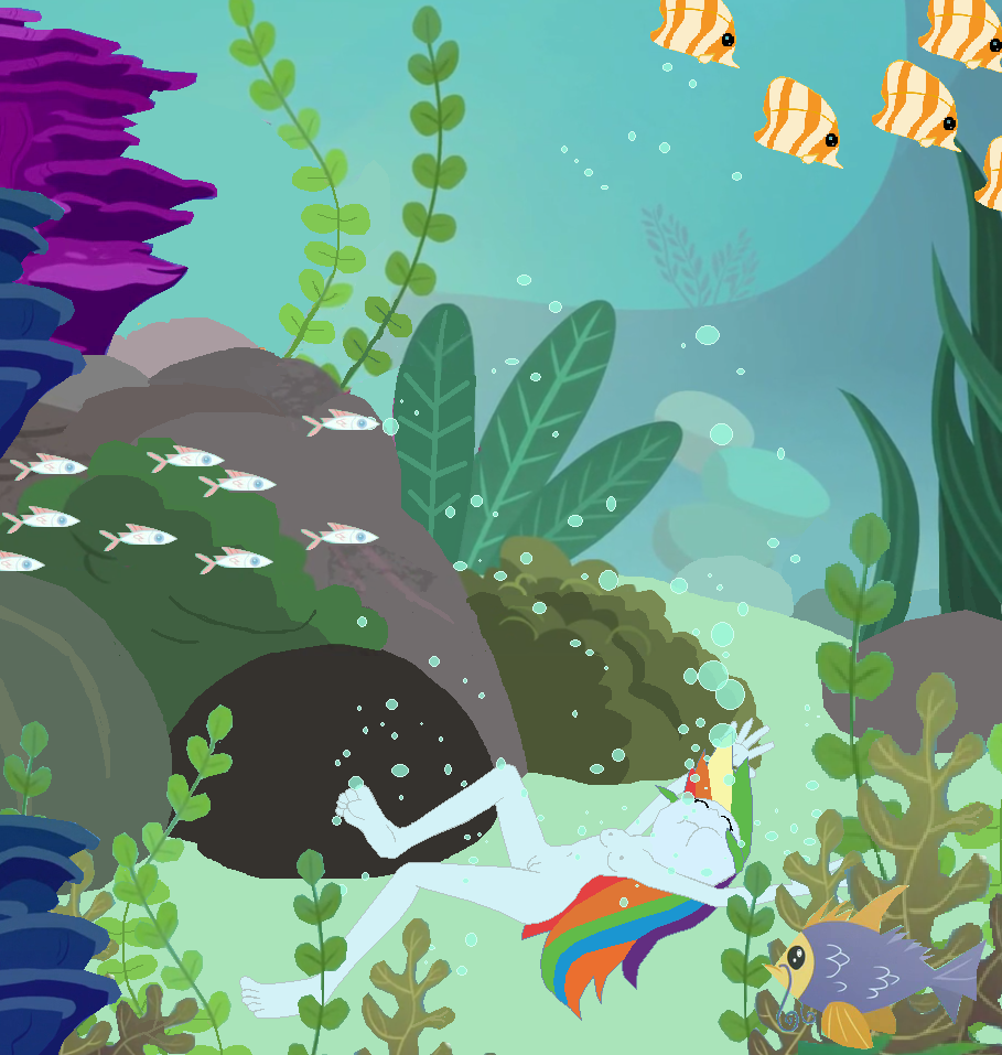 #1710501 - explicit, artist:php43, edit, rainbow dash, fish, equestria ...