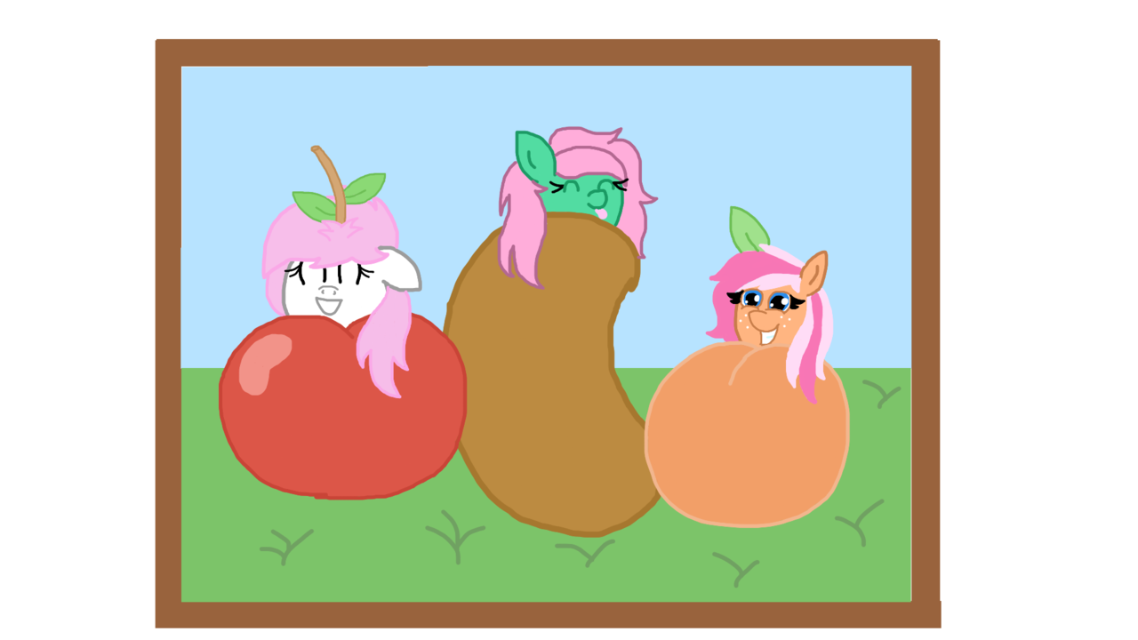 #1711517 - safe, artist:cherry1cupcake, oc, oc:cherry cerise, oc:peachy ...