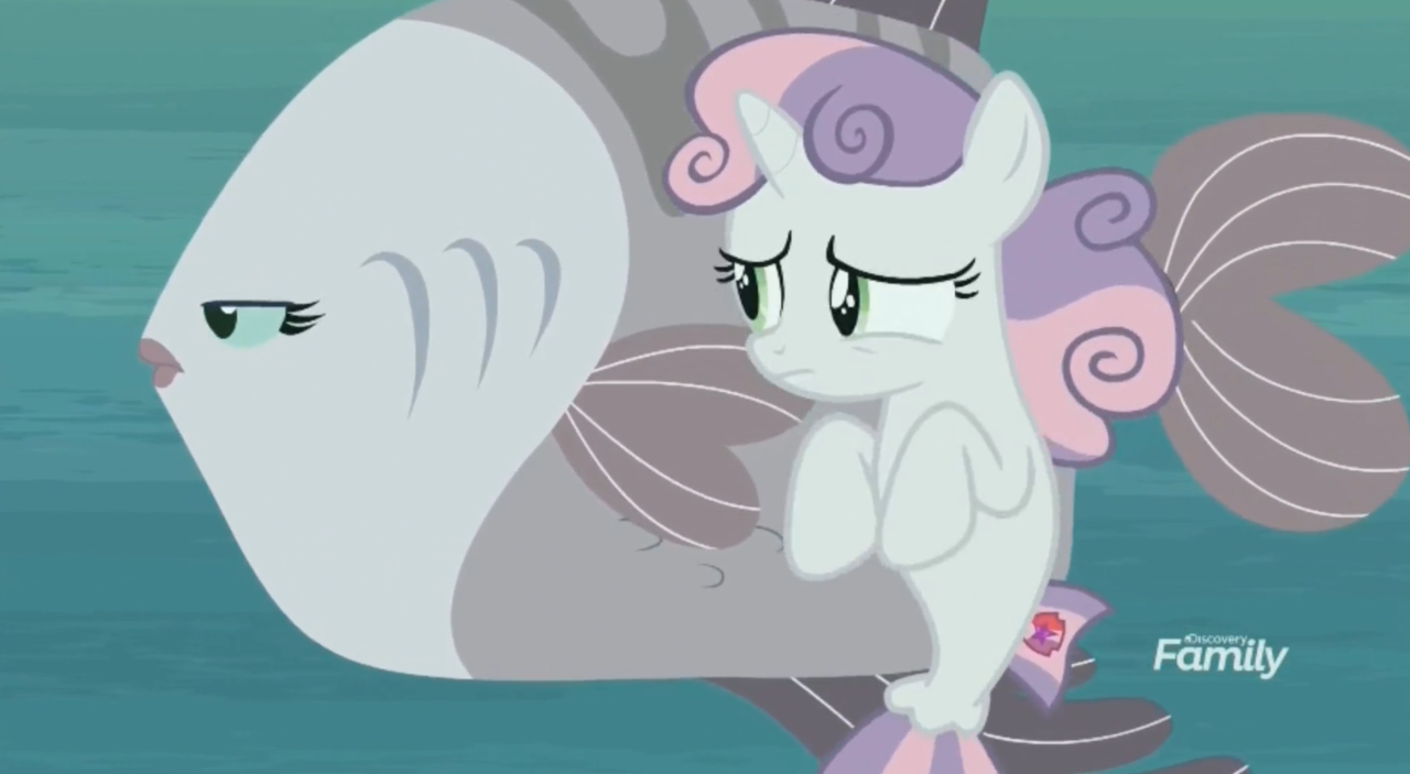 #1713633 - safe, screencap, sweetie belle, fish, seapony, sunfish ...