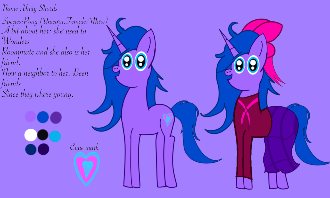 #1718045 - safe, artist:wonderschwifty, oc, oc only, oc:unity shards, clothes, reference sheet ...