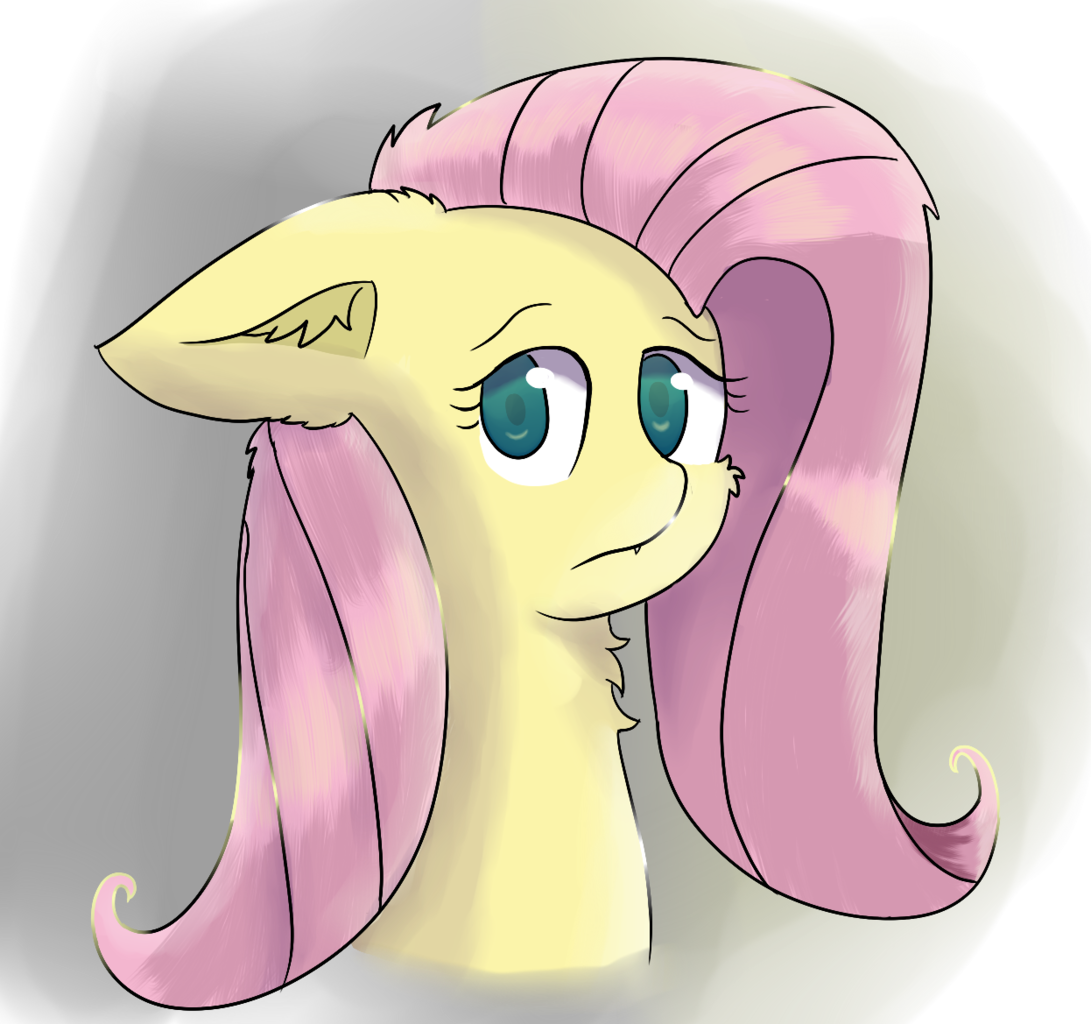 #1718103 - safe, artist:ppptly, fluttershy, pony, ear fluff, fangs ...