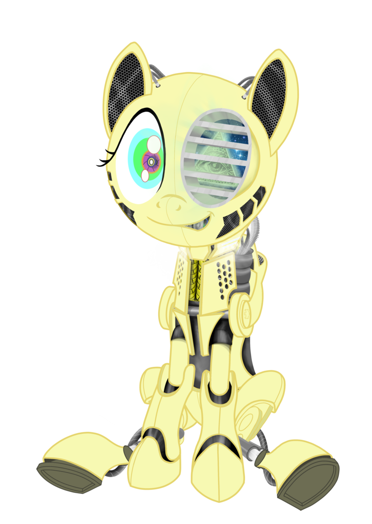 #1718744 - safe, artist:hoofwaffe, fluttershy, pony, robot, robot pony ...