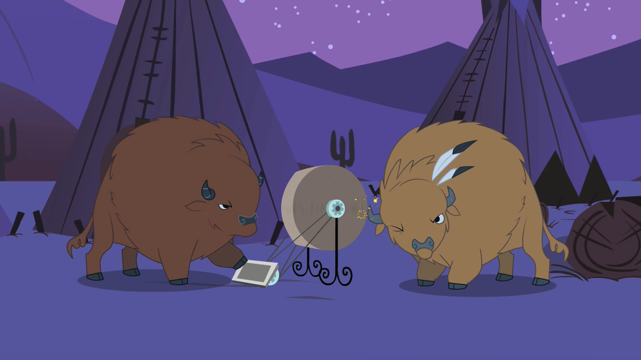 #1698234 - safe, screencap, bison, buffalo, g4, over a barrel, cloven ...