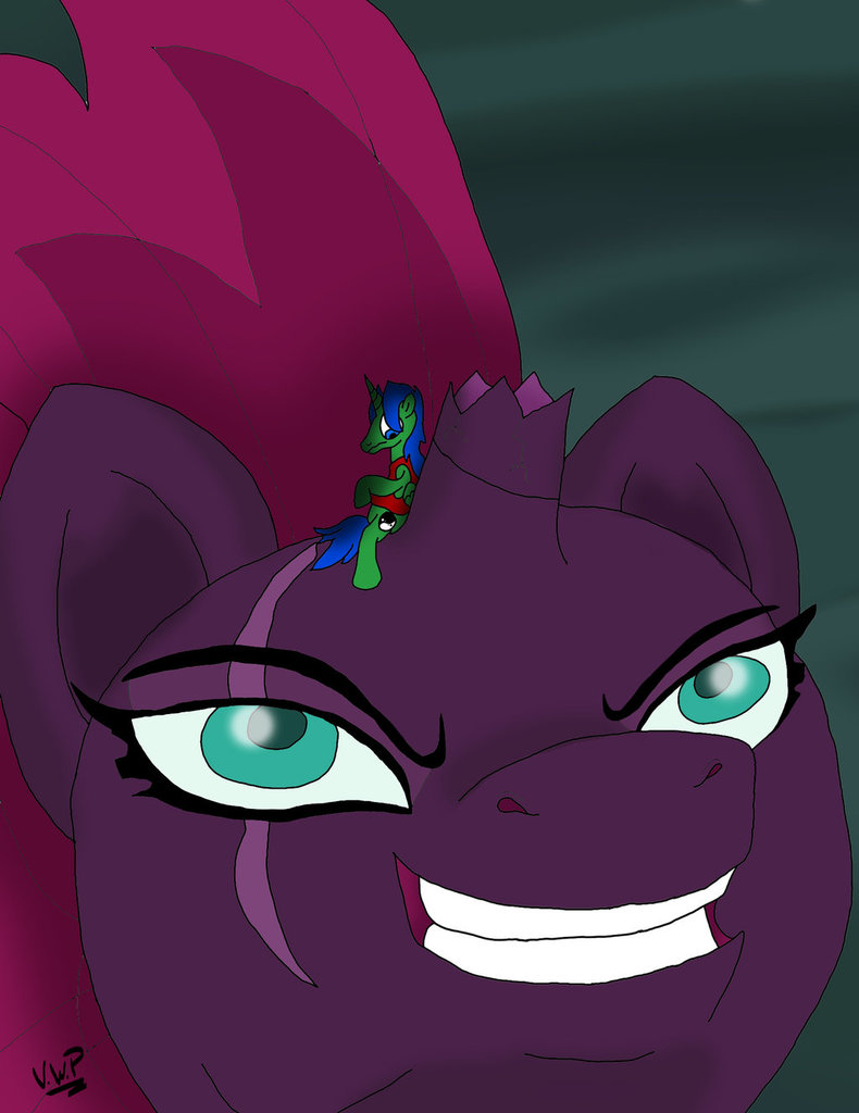 #1728986 - safe, artist:vanillabeam, tempest shadow, oc, oc:lightning ...