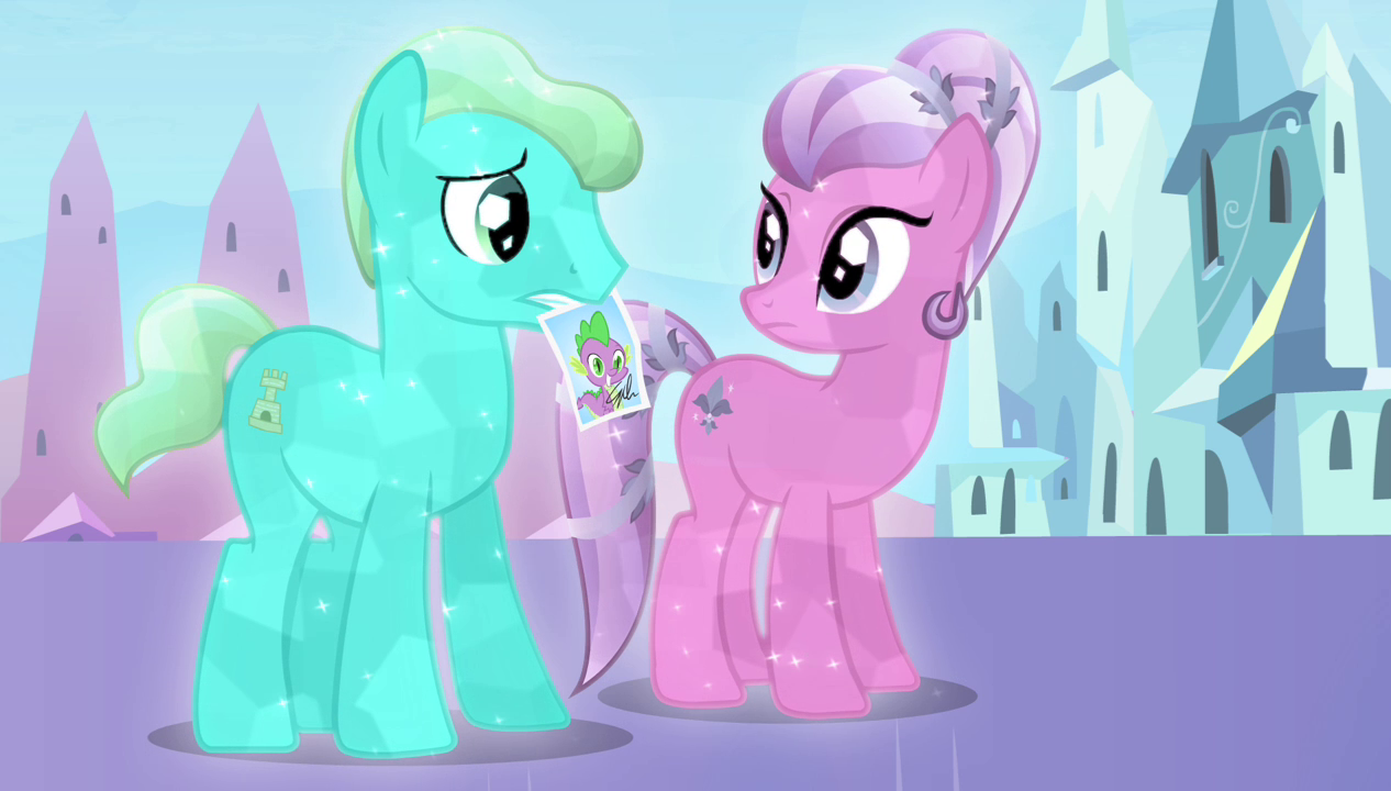 #1729650 - safe, screencap, bright smile, castle (crystal pony), elbow ...