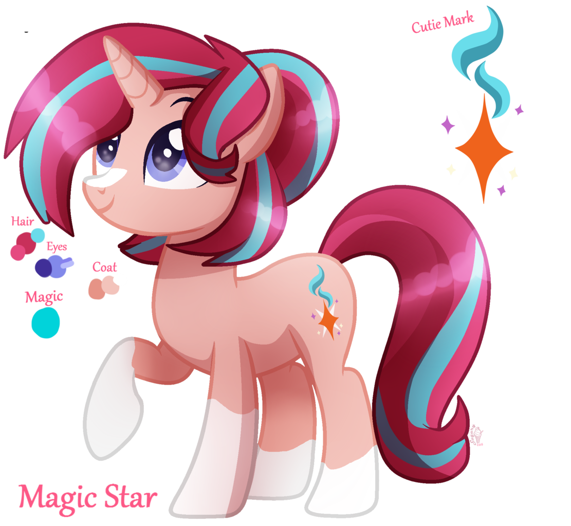 #1733648 - safe, artist:sugaryicecreammlp, oc, oc only, oc:magic star (sugaryicecreammlp), pony ...