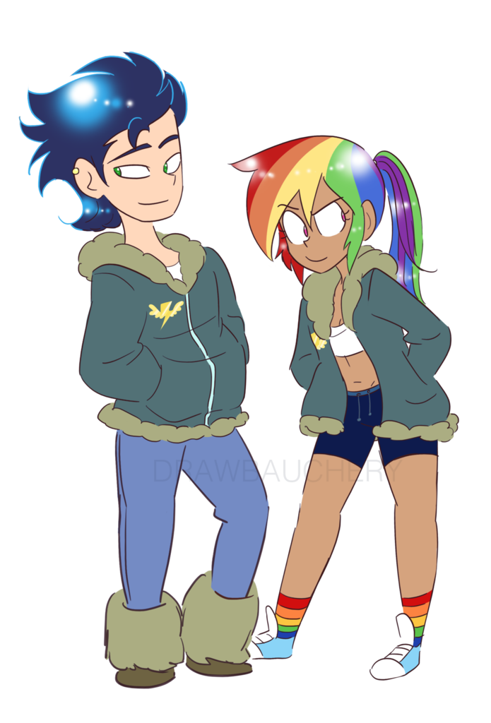#1733852 - safe, artist:drawbauchery, rainbow dash, soarin', human, g4 ...