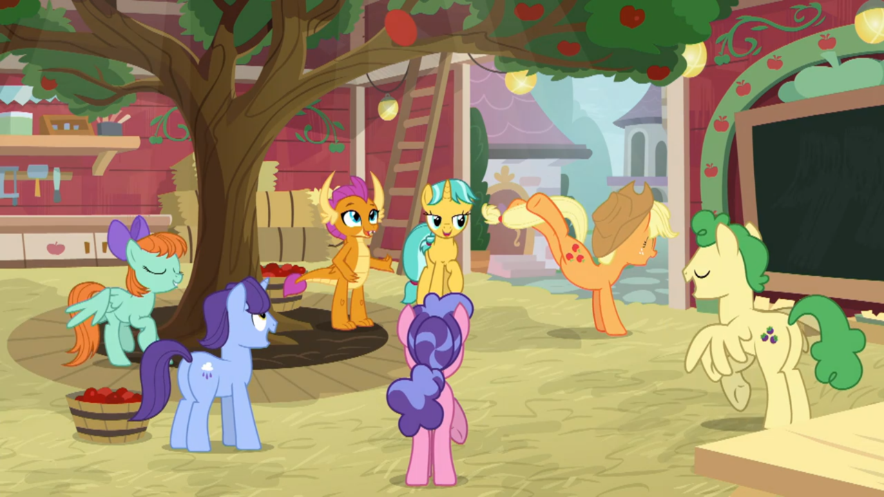 #1734107 - safe, screencap, applejack, berry blend, berry bliss ...