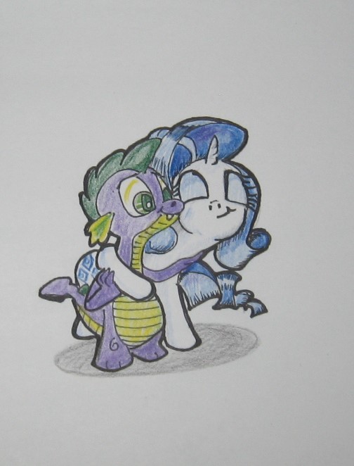 #1740018 - artist needed, safe, rarity, spike, g4, eyes closed, female ...