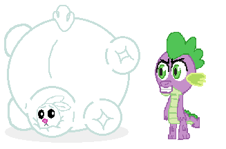 #1740511 - questionable, artist:theinflater19, angel bunny, spike ...