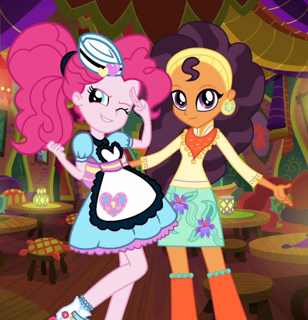 1741997 Safe Artist3d4d Artistcloudy Glow Artistgihhbloonde Pinkie Pie Saffron Masala