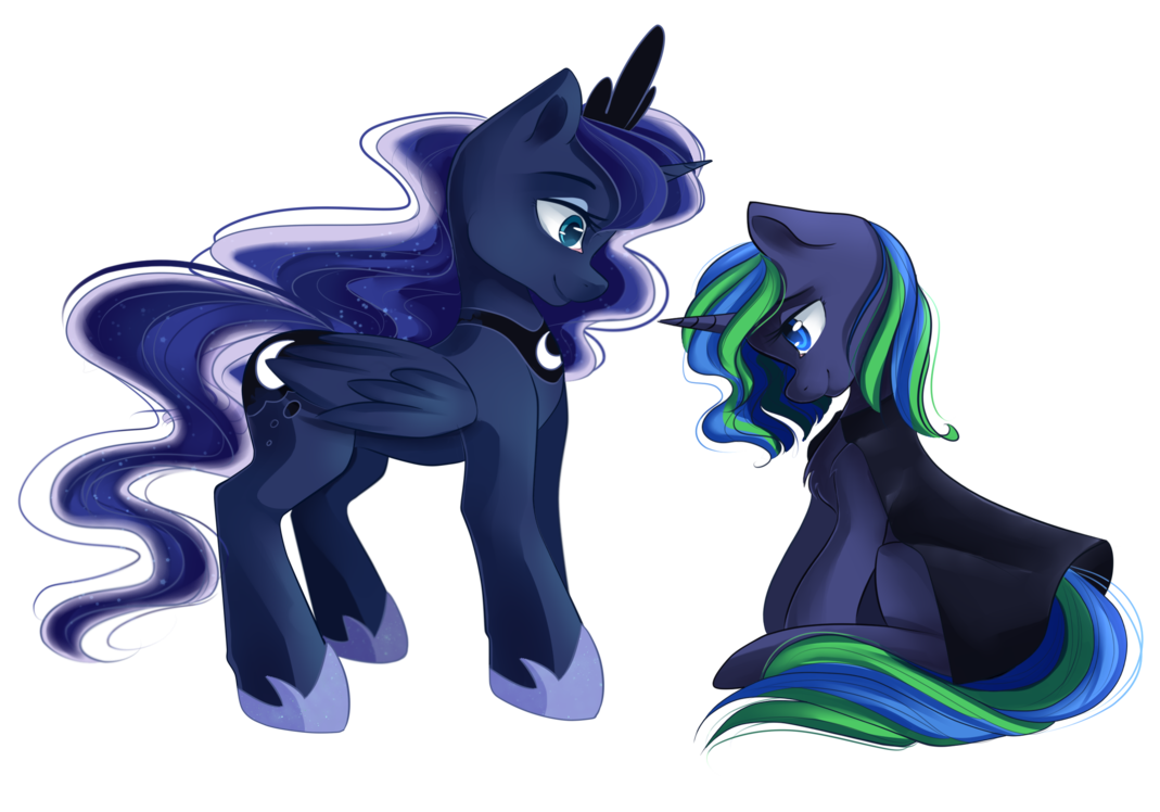 #1745735 - safe, artist:airiniblock, princess luna, oc, oc:star gazer ...