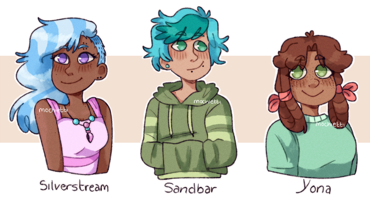 #1727442 - safe, artist:mochietti, sandbar, silverstream, yona, human ...