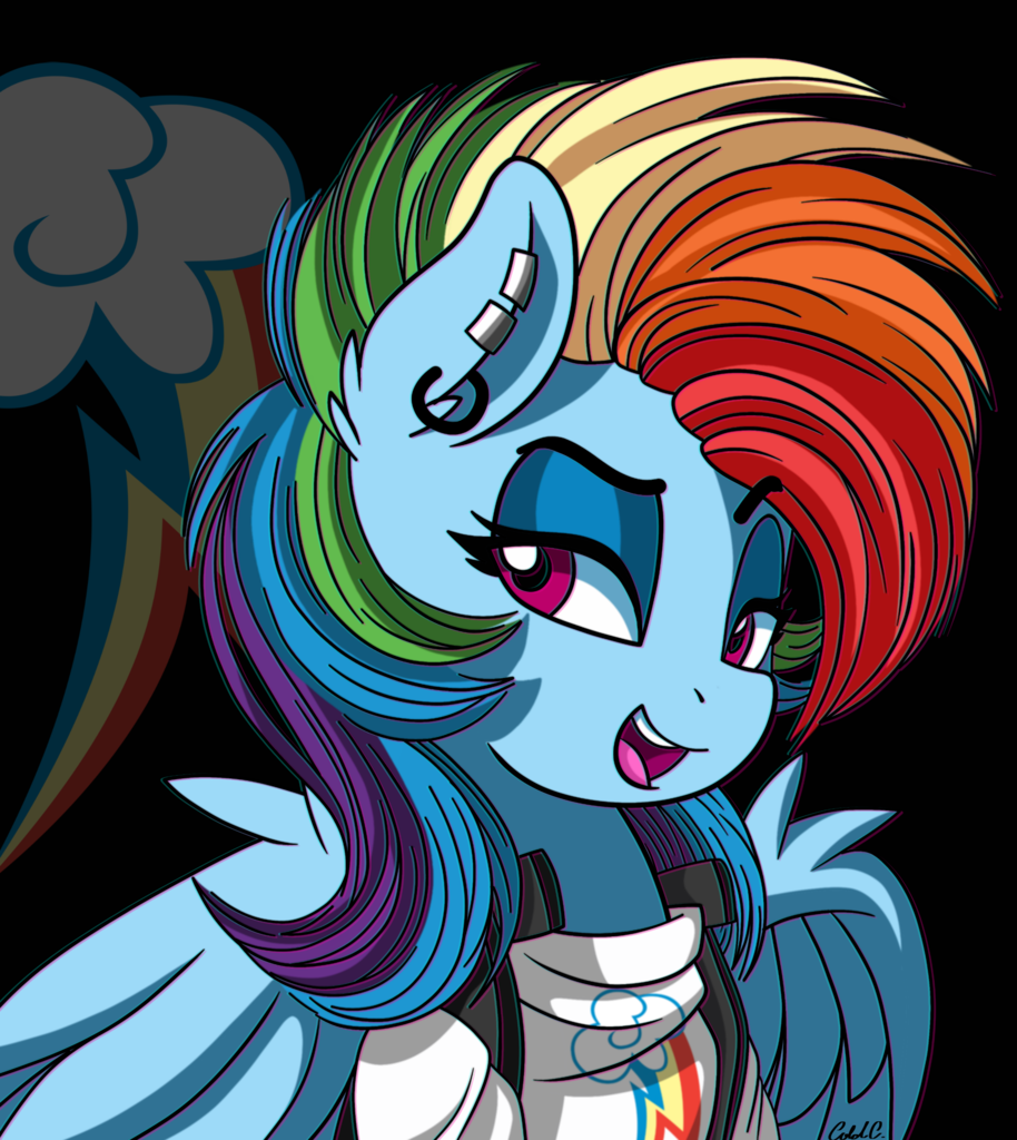 1754271 Safe Artistciderpunk Rainbow Dash Bust Ear Piercing 1196