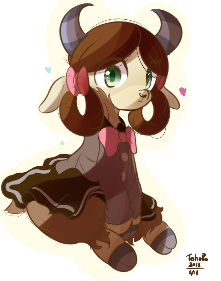 #1760747 - safe, artist:tohupo, yona, yak, g4, bowtie, clothes, female ...