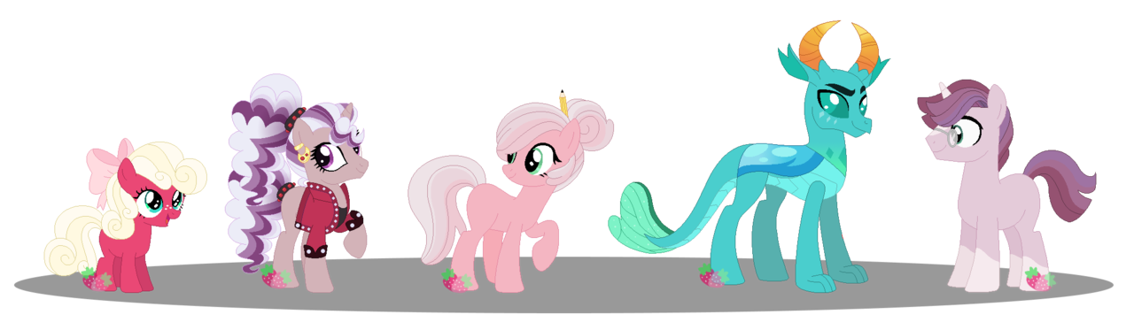 #1765982 - safe, artist:strawberry-spritz, oc, oc only, earth pony, hybrid, pony, unicorn, base ...