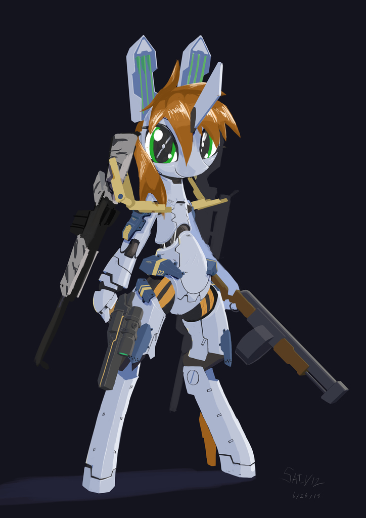 #1766382 - safe, artist:satv12, oc, oc only, oc:littlepip, pony, robot ...